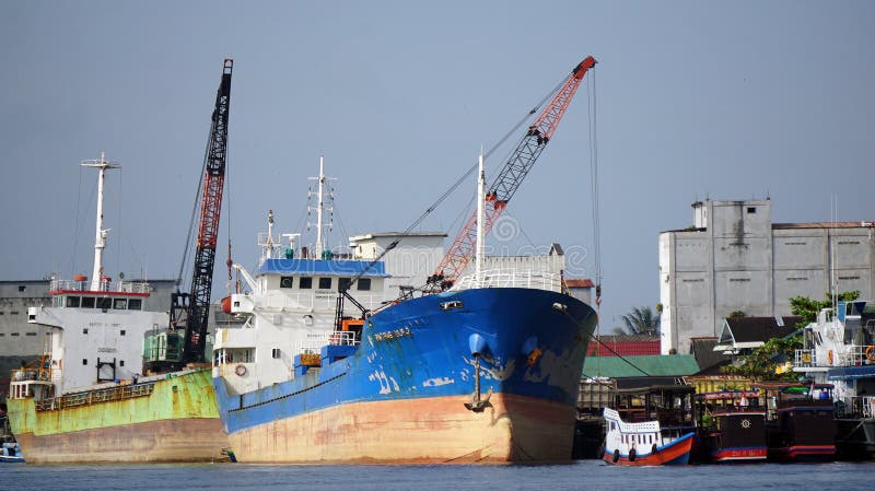 Cargo Ships at Port of Kumai Editorial Stock Image - Image of borneo ...