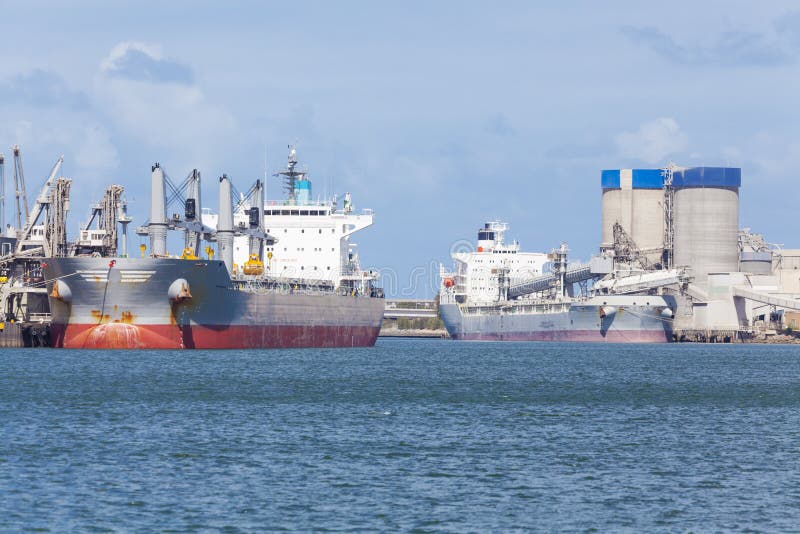 Ships Unloading at Fawley Refinery Stock Photo - Image of landscape ...