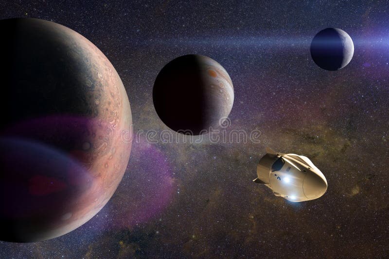 Cargo Spacecraft in Open Space. Elements of this Image Furnished by ...