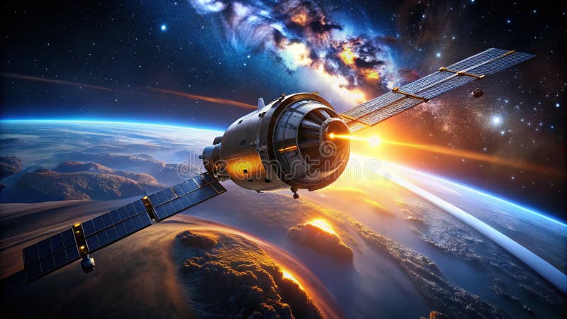 Cargo Spaceship in Low Earth Orbit a Stunning Visualization of ...