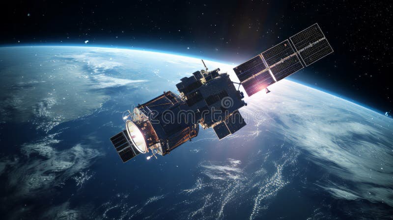 Cargo Spaceship on Orbit of Planet Earth. Expedition on ISS Station ...