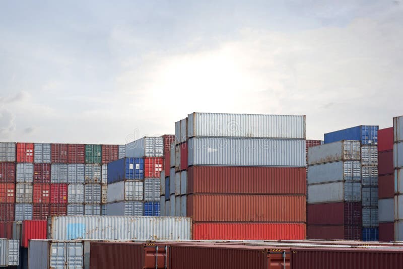 Cargo Stacks in the Depot Industry Perspective Stock Image - Image of ...