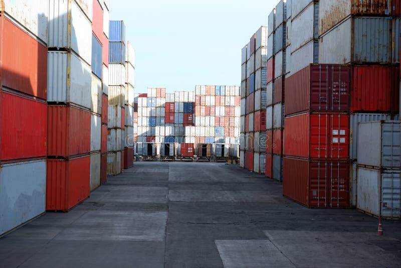 Cargo Stacks in the Depot Industry Perspective Stock Photo - Image of ...