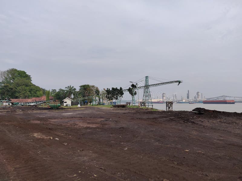The Cargo Stockpile and Jetty for Loading Cargo Stock Image - Image of ...