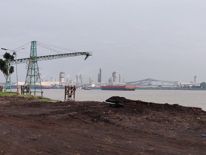 The Jetty for Loading in the Sea on Blue Sky Background with Copy Space ...