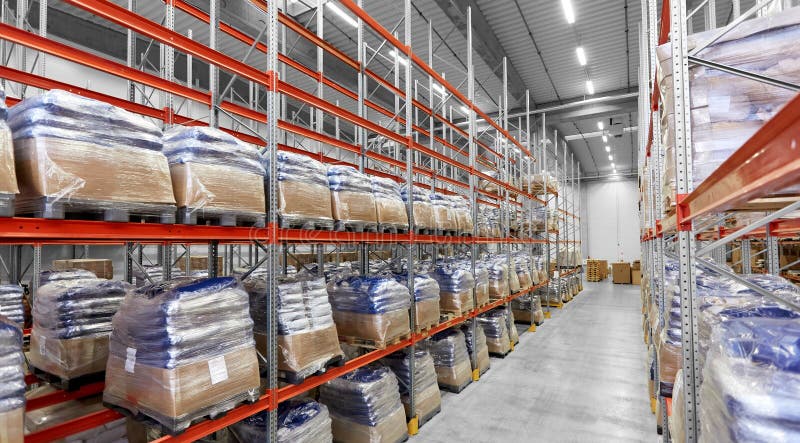 Cargo Storing at Warehouse Shelves Stock Photo - Image of warehouse ...