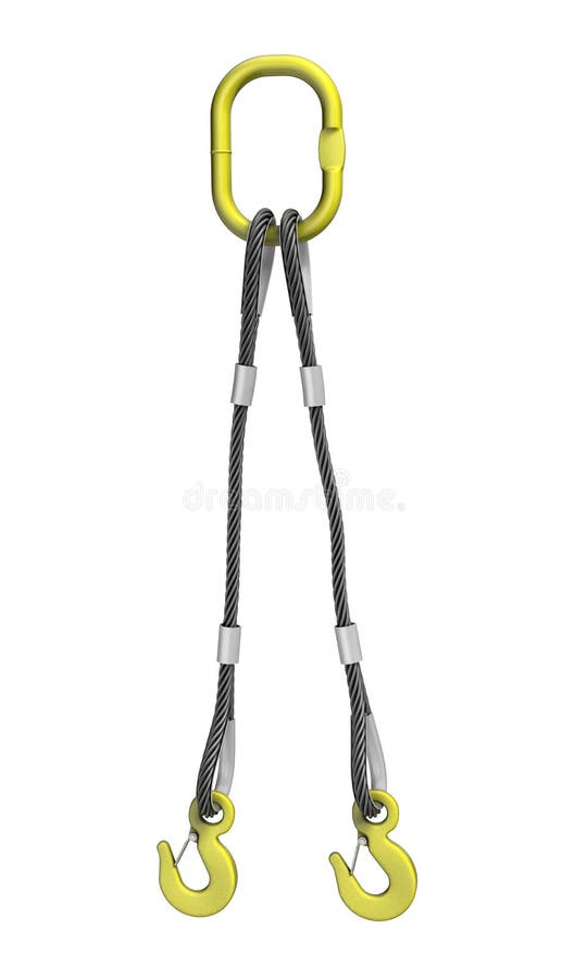 Cargo Strapping: Metal Cable with Crane Hook Stock Illustration ...