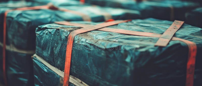 Cargo Straps Secure Loaded Packages in a Warehouse Setting during ...