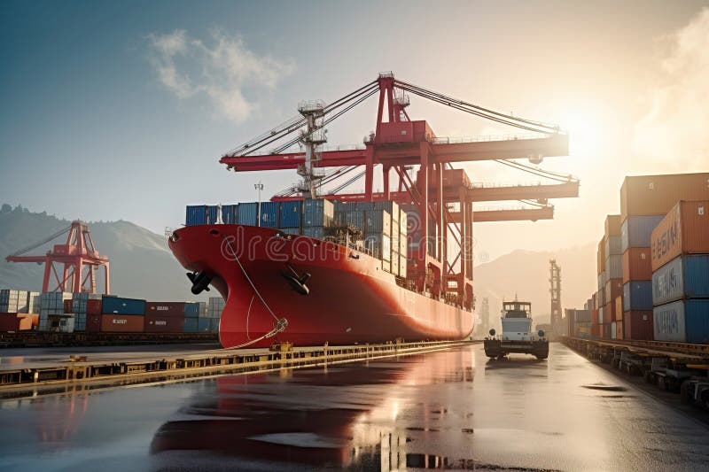 Cargo Tanker in the Port for Unloading, Loading. Export Import of Goods ...