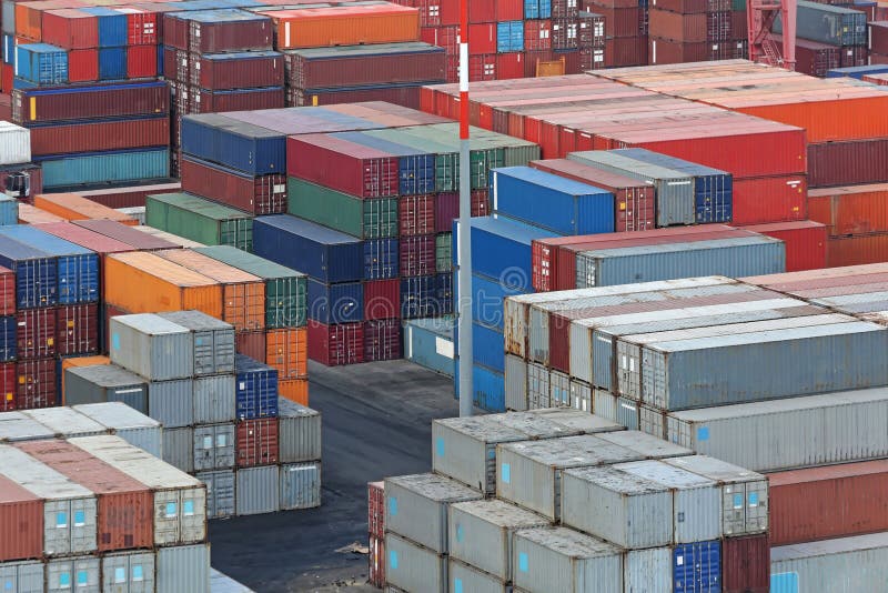 Cargo Terminal Containers stock image. Image of commercial - 104062007