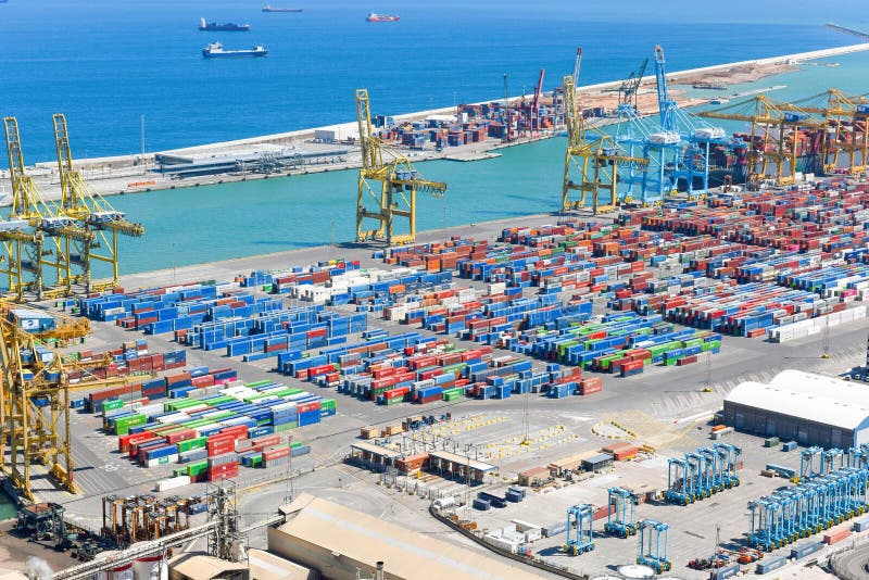 Cargo Terminals Prepare Containers for Loading and Shipping Editorial ...