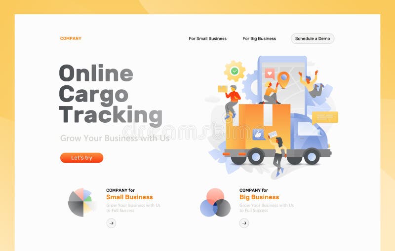 Cargo Tracking Web Page stock vector. Illustration of technology ...