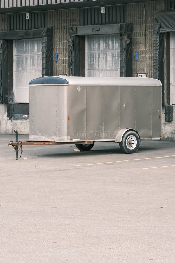Cargo Trailer Parked in Front of Factory Loading Bay Stock Image ...