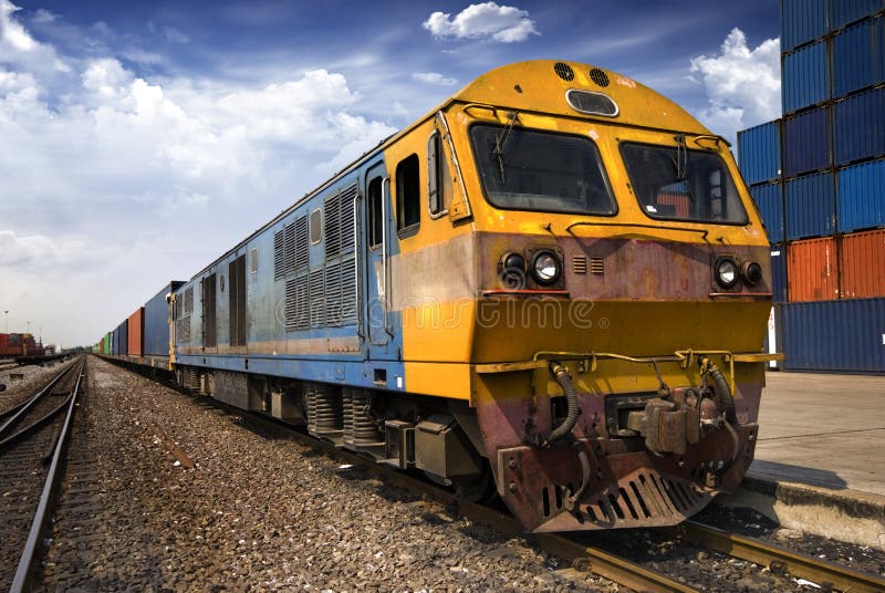 Cargo train stock image. Image of route, rail, iron, freight - 26452183
