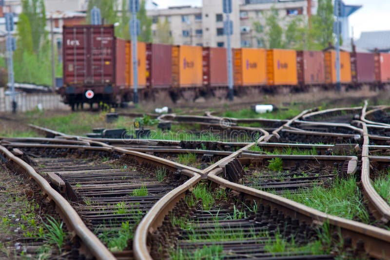 Cargo Train Awaiting Green Light Stock Photo - Image of railroad ...