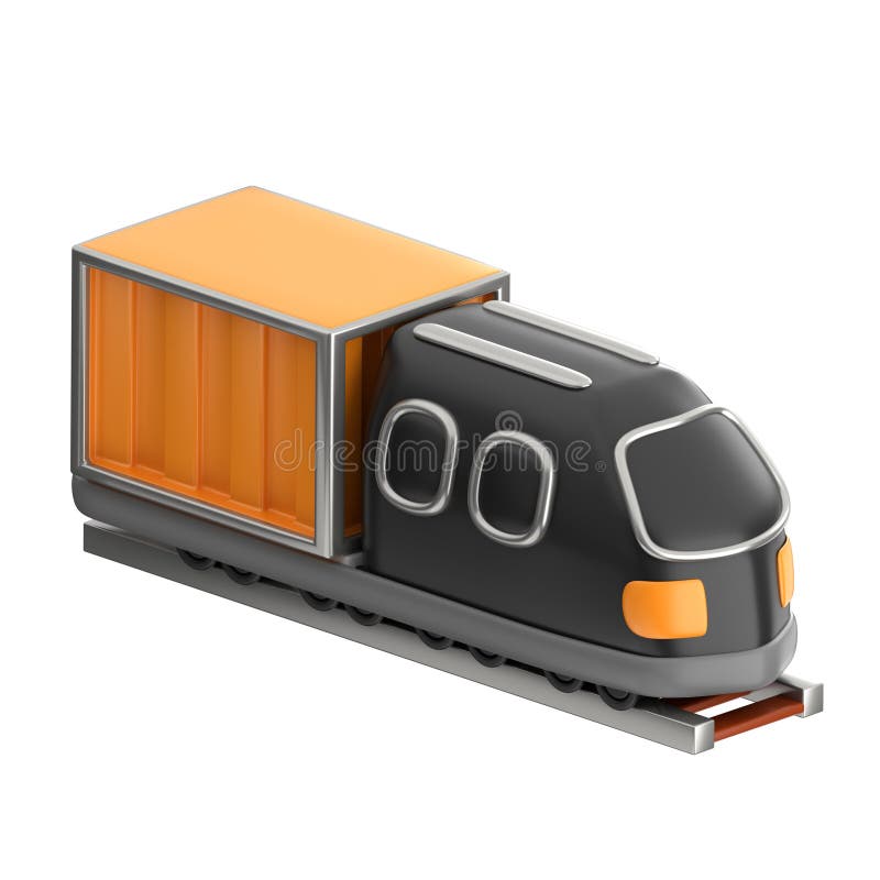 Cargo Train 3D Icon stock illustration. Illustration of bulk - 353538477