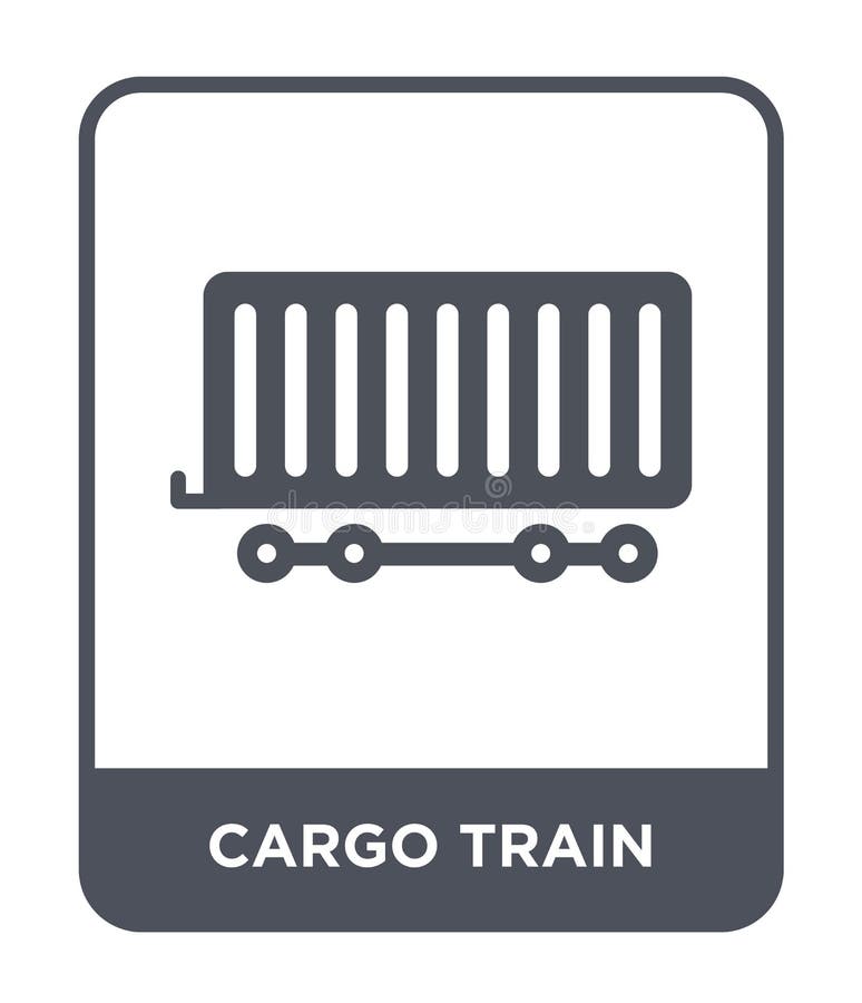 Cargo Train Icon in Trendy Design Style. Cargo Train Icon Isolated on ...