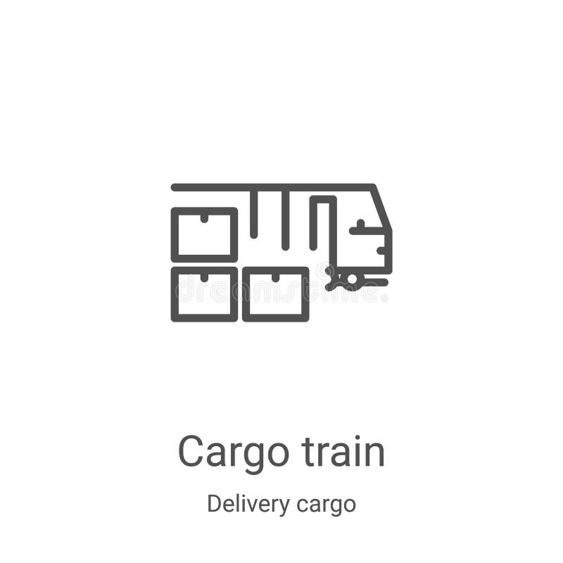 Cargo Train Icon Vector from Delivery Cargo Collection. Thin Line Cargo ...