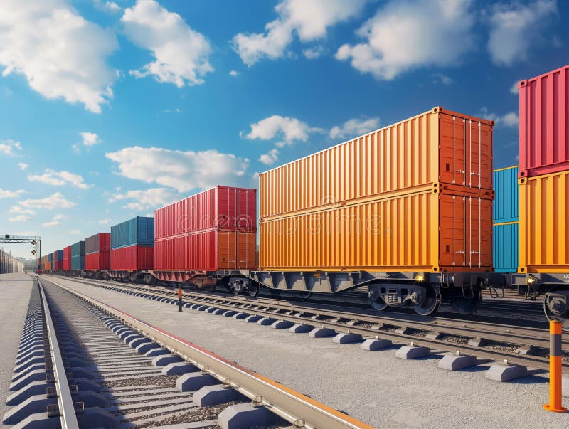 Efficient Cargo Movement: Rail Freight Dynamics Stock Image - Image of ...
