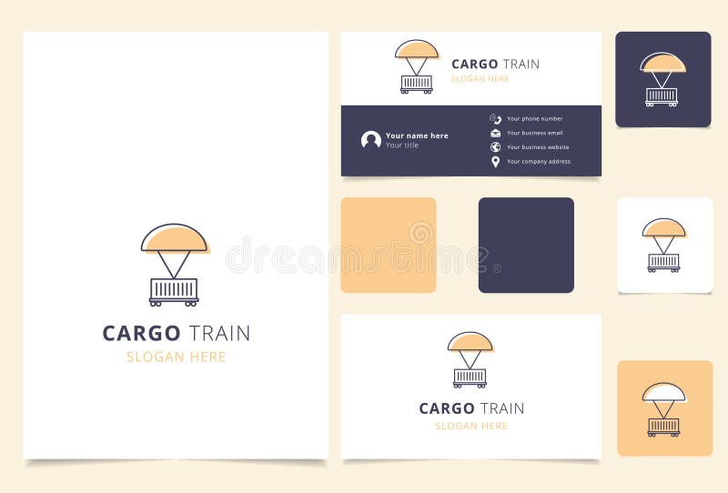 Cargo Train Logo Concept Featuring a Freight Wagon Protected by a ...