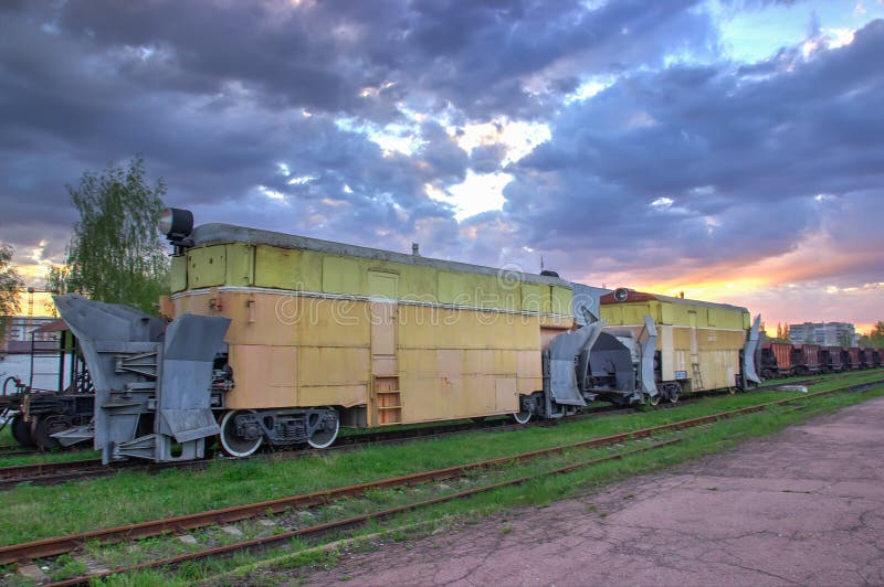 Cargo Train Platform with Container Stock Image - Image of move, import ...