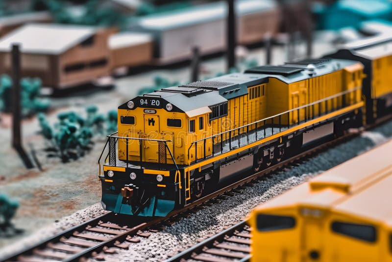 Cargo Train Platform with Freight Train Container at Depot. Neural ...