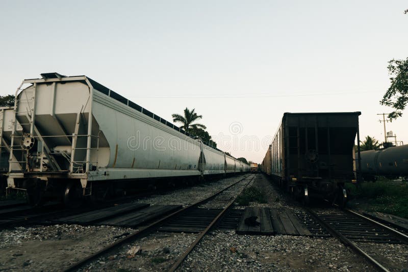 Cargo Train Prepared for Loading at Lime Production Plant Stock Image ...