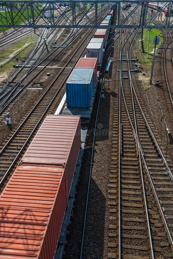 Cargo Train Sea Containers stock photo. Image of terminal - 328273776