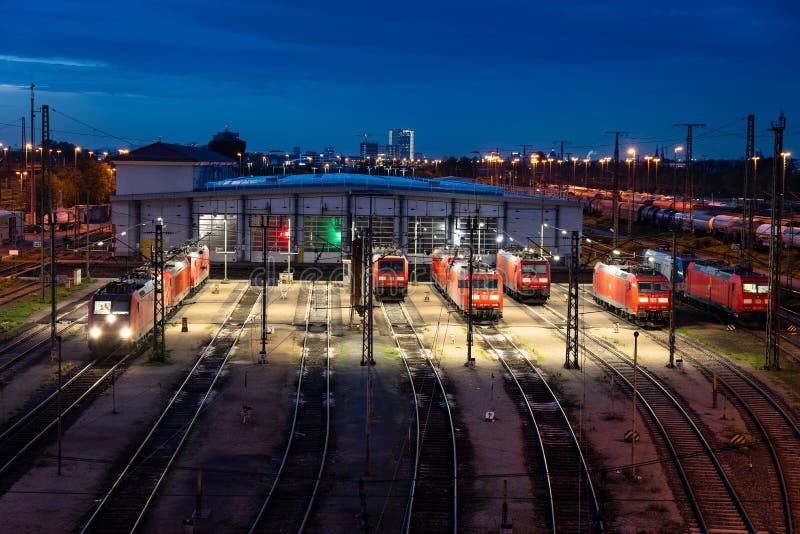 Cargo Train Station by Deutsche Bahn in Mannheim Editorial Stock Image ...