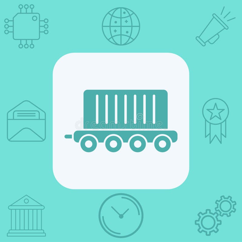 Cargo Train Vector Icon Sign Symbol Stock Illustration - Illustration ...