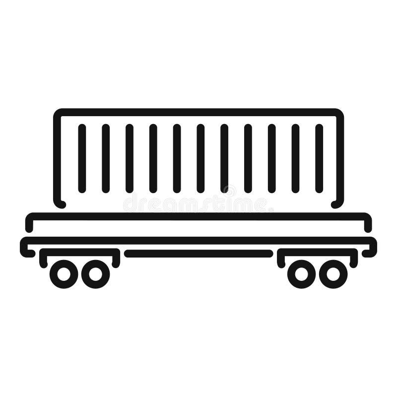 Cargo Train Wagon Carrying Intermodal Container Icon Stock Vector - Illustration of ...