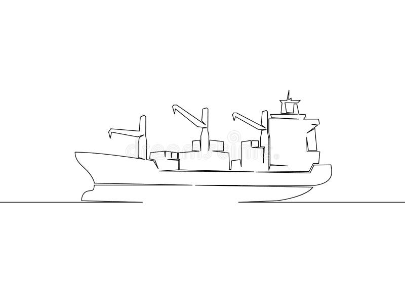 Cargo transport ship stock vector. Illustration of delivery - 132508671