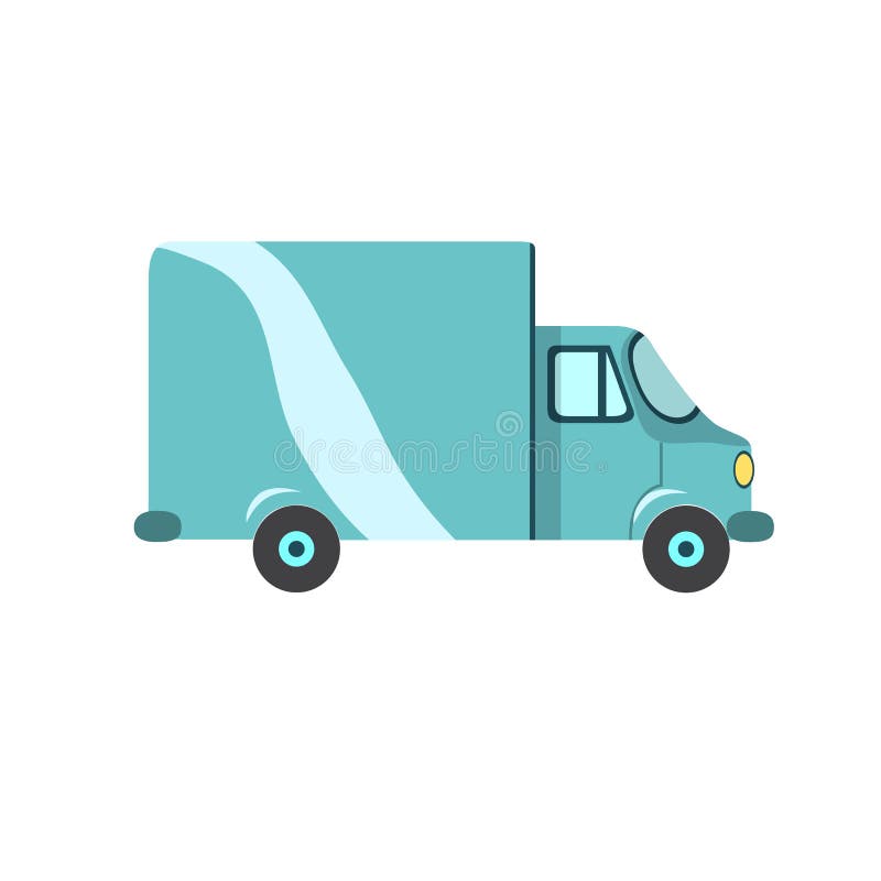 Cargo Transport Truck Flat Design Vector Illustration Stock Vector ...