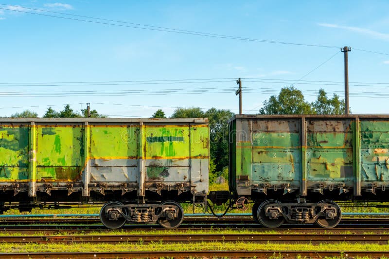 Cargo Transportation by Rail. There is a Transport Train with ...