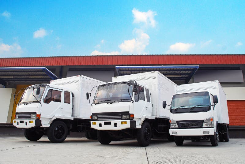 Cargo truck with box stock photo. Image of medium, small - 36431996
