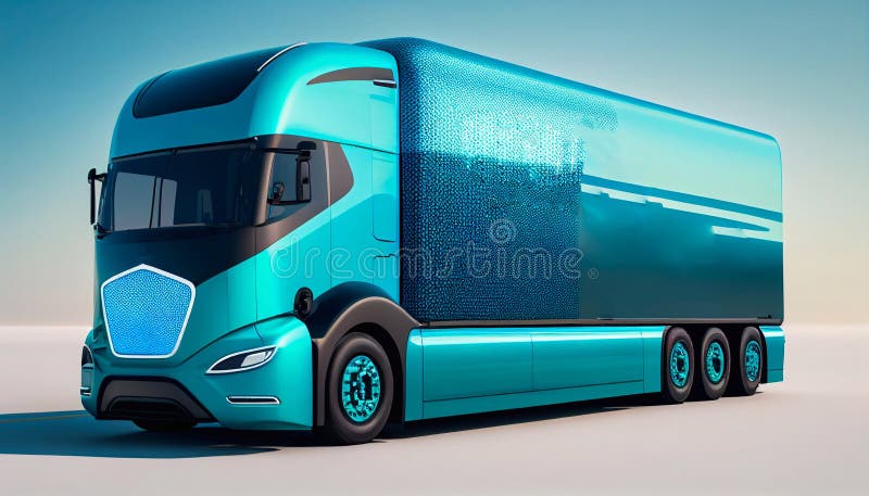 Cargo Truck with a Face Masked Driver Isolated. Flat Style Illustration ...