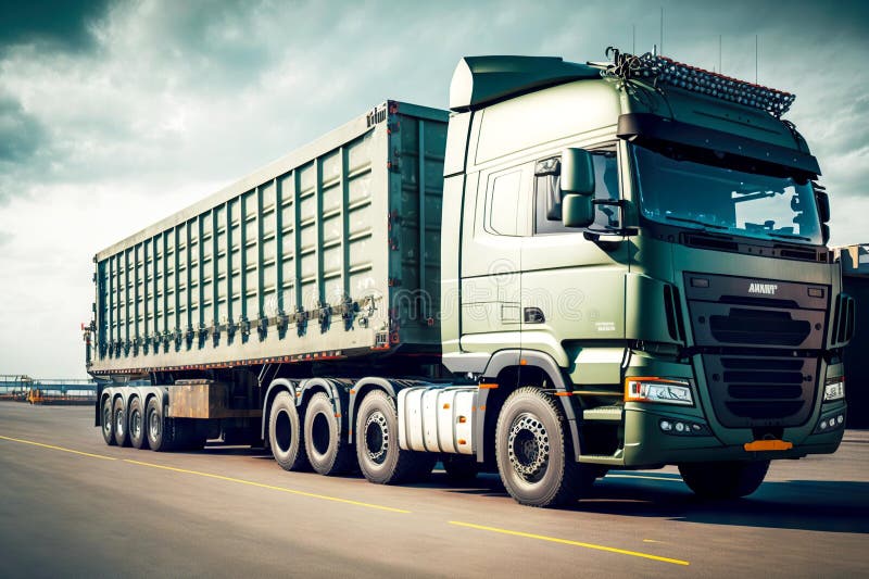 Cargo Truck with Large Container Trailer for Transportation of Bulky ...