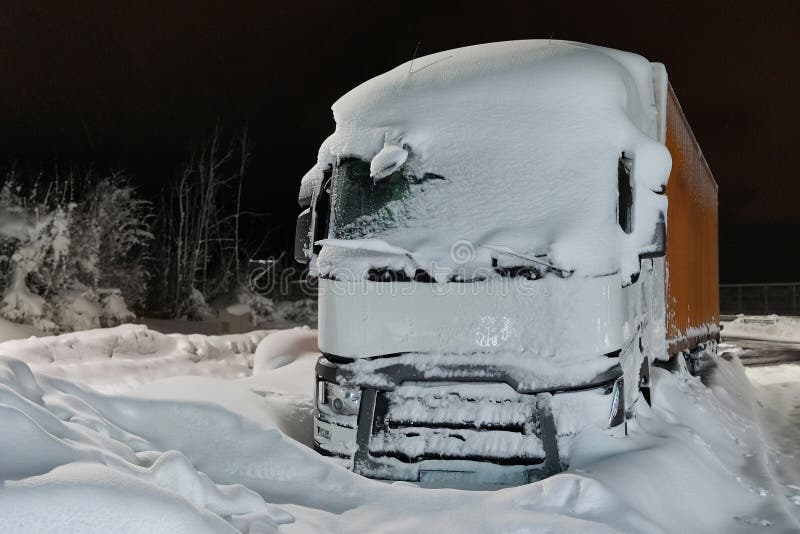 Cargo Truck in Snow stock image. Image of haul, shipment - 163490723