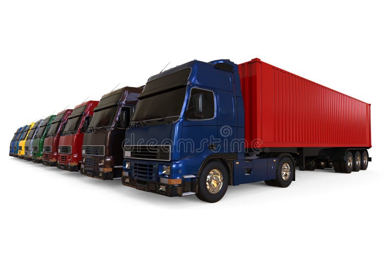 Cargo Trucks fleet concept stock illustration. Illustration of delivery ...
