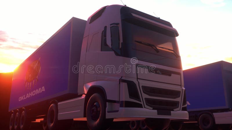 Cargo Trucks with Pennsylvania State, USA Flag. Trucks from ...