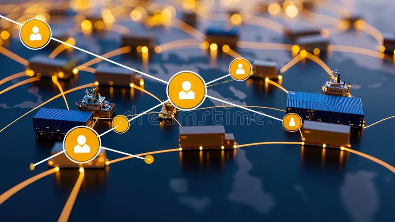 Container Trucks Trade Goods Across Continents, Symbolizing Global ...