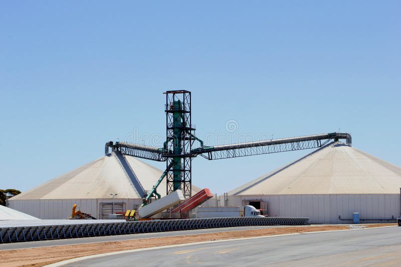 Cargo Trailers Delivering Grain Silo, Australia Stock Photo - Image of ...