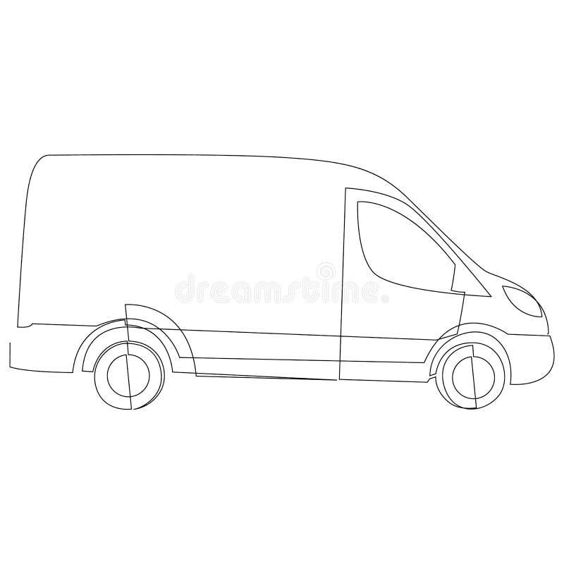 One Line Drawing Cargo Van Stock Illustrations – 73 One Line Drawing ...