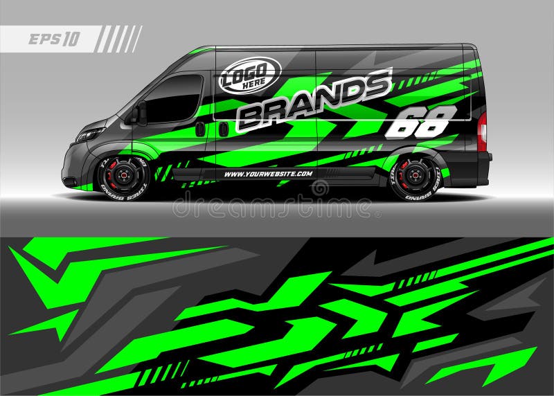 Cargo Van Wrap Designs. Graphic Abstract Stripe Racing Background Kit ...