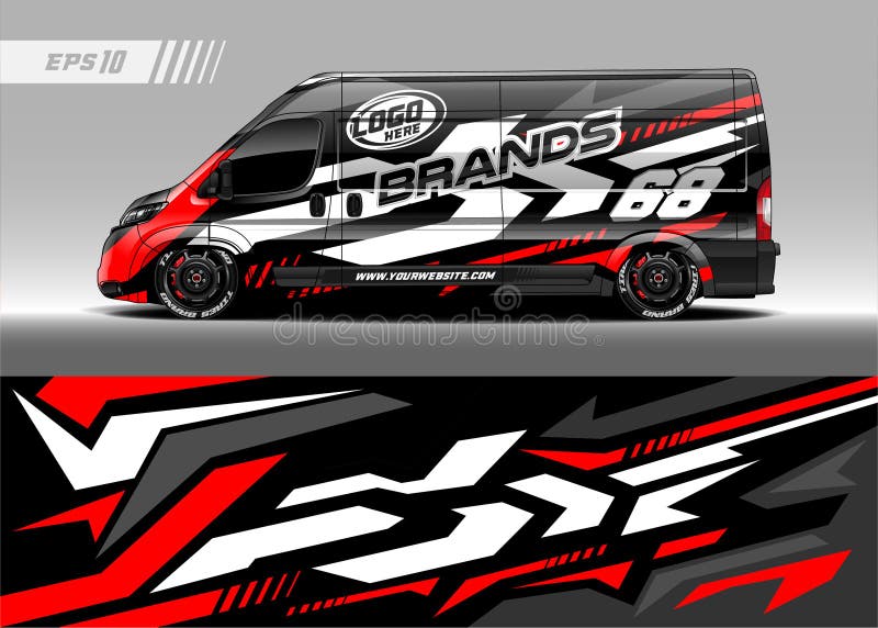 Cargo Van Wrap Designs. Graphic Abstract Stripe Racing Background Kit ...
