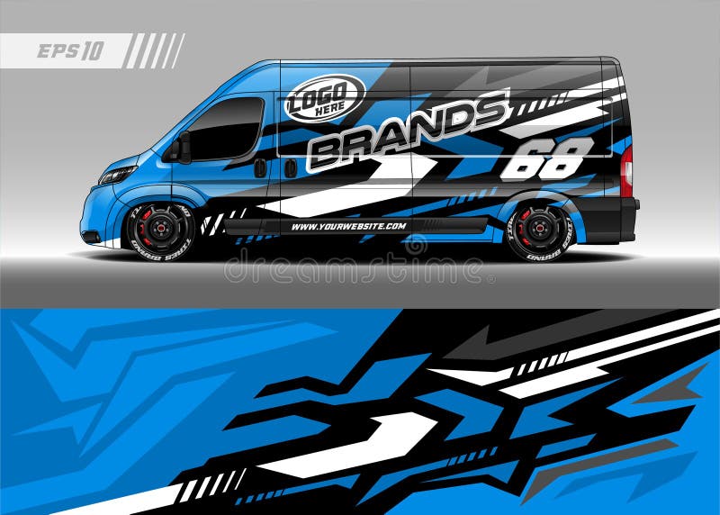 Cargo Van Wrap Designs. Graphic Abstract Stripe Racing Background Kit ...