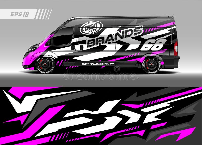 Cargo Van Wrap Designs. Graphic Abstract Stripe Racing Background Kit ...