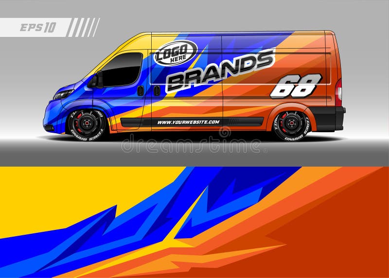 Cargo Van Wrap Designs. Graphic Abstract Stripe Racing Background Kit ...