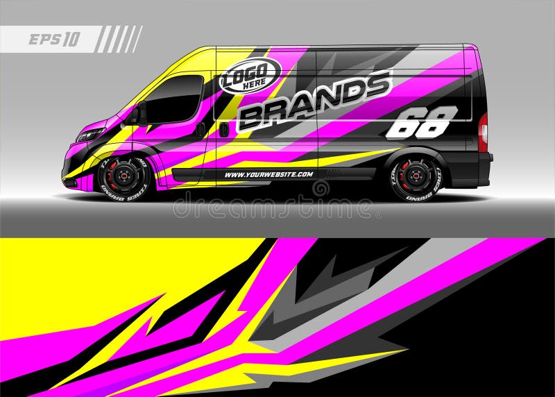 Cargo Van Wrap Designs. Graphic Abstract Stripe Racing Background Kit ...