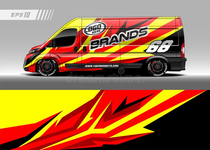 Cargo Van Wrap Designs. Graphic Abstract Stripe Racing Background Kit ...